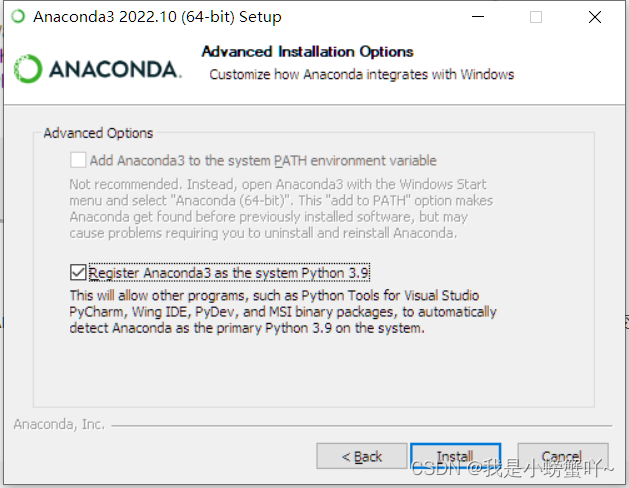 Anaconda安装保姆教程_register anaconda3 as the system python 3.9-CSDN博客
