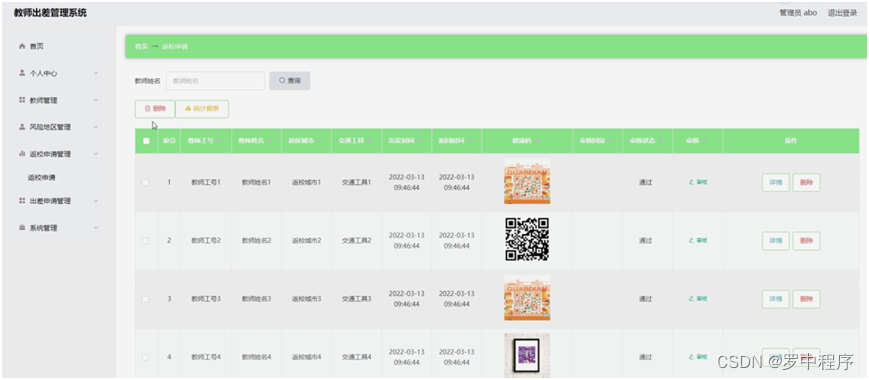 java/php/node.js/python教师出差管理系统【2024年毕设】-CSDN博客