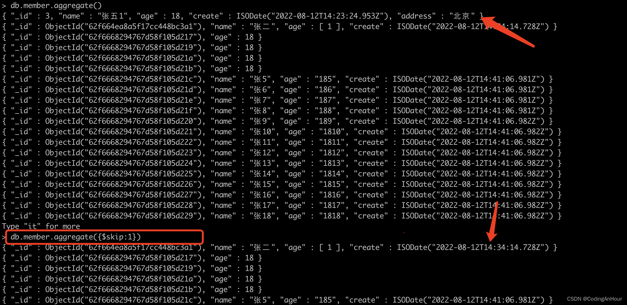 Mongodb 添加、查询(条件查询、排序、分页、返回指定字段)、修改、删除数据、聚合aggregate Mogodb 多表关联查询数据按照指定字段的顺序展示 Csdn博客