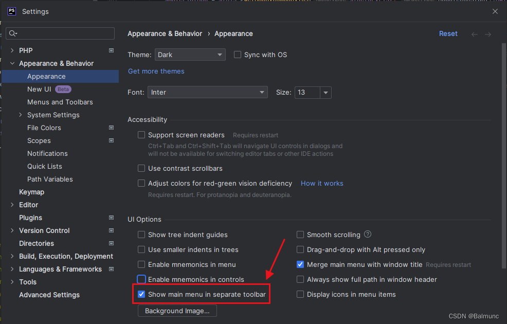 PhpStorm 2022.3.2恢复显示顶部主菜单_phpstorm打开顶部导航栏-CSDN博客