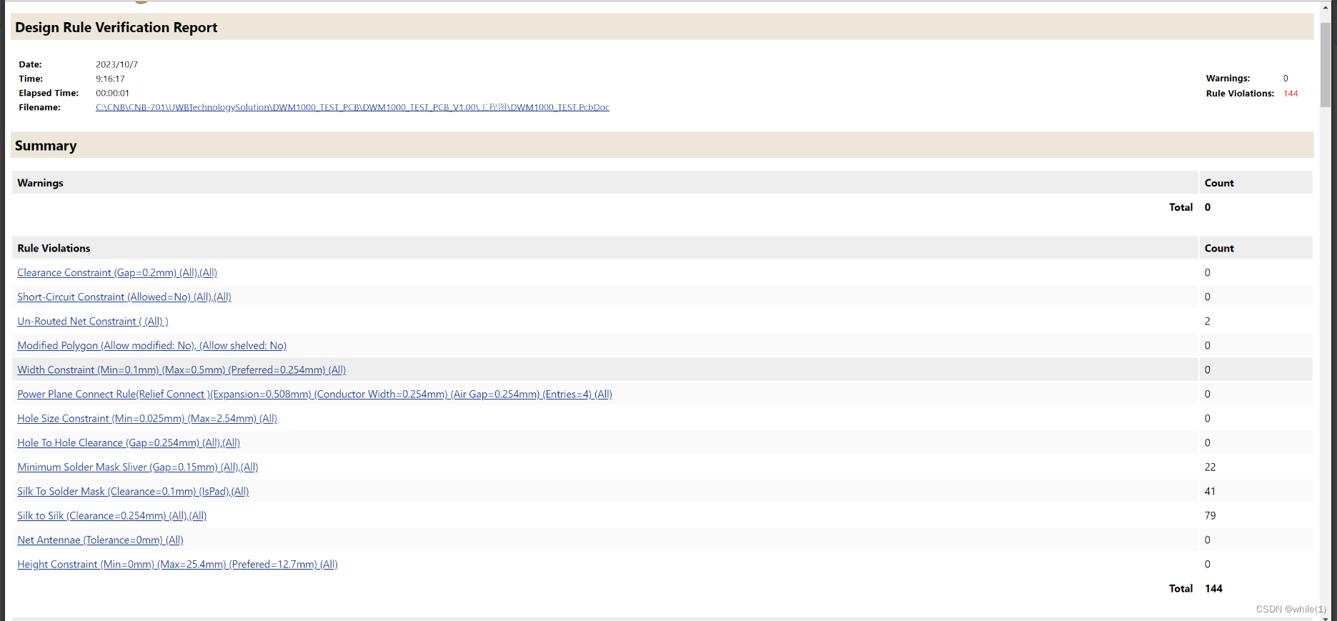Altium Designer 使用总结_silk to silk (clearance=0.254mm) (all),(all)-CSDN博客