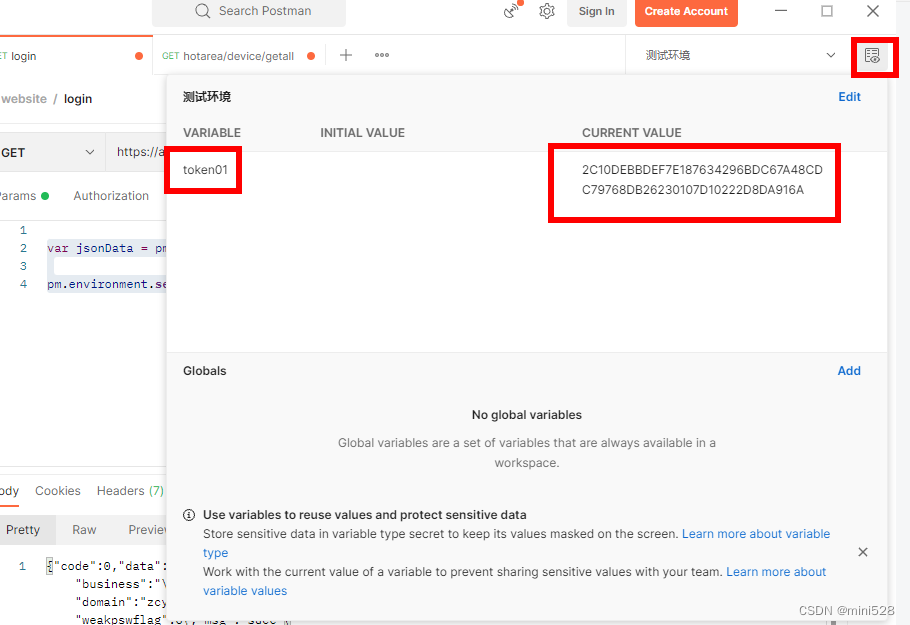 Postman sets environment variables to dynamically obtain tokens - Programmer Sought