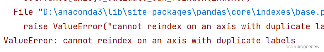ValueError Cannot Reindex On An Axis With Duplicate Labels QQRRRRW CSDN 