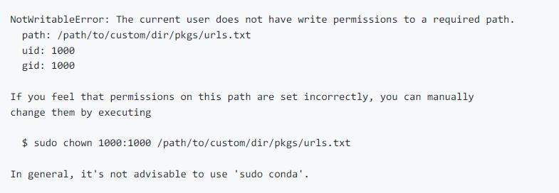 Ubuntu上Anaconda创建虚拟环境出错--The current user does not have write permissions..._anaconda无法创建环境 ...