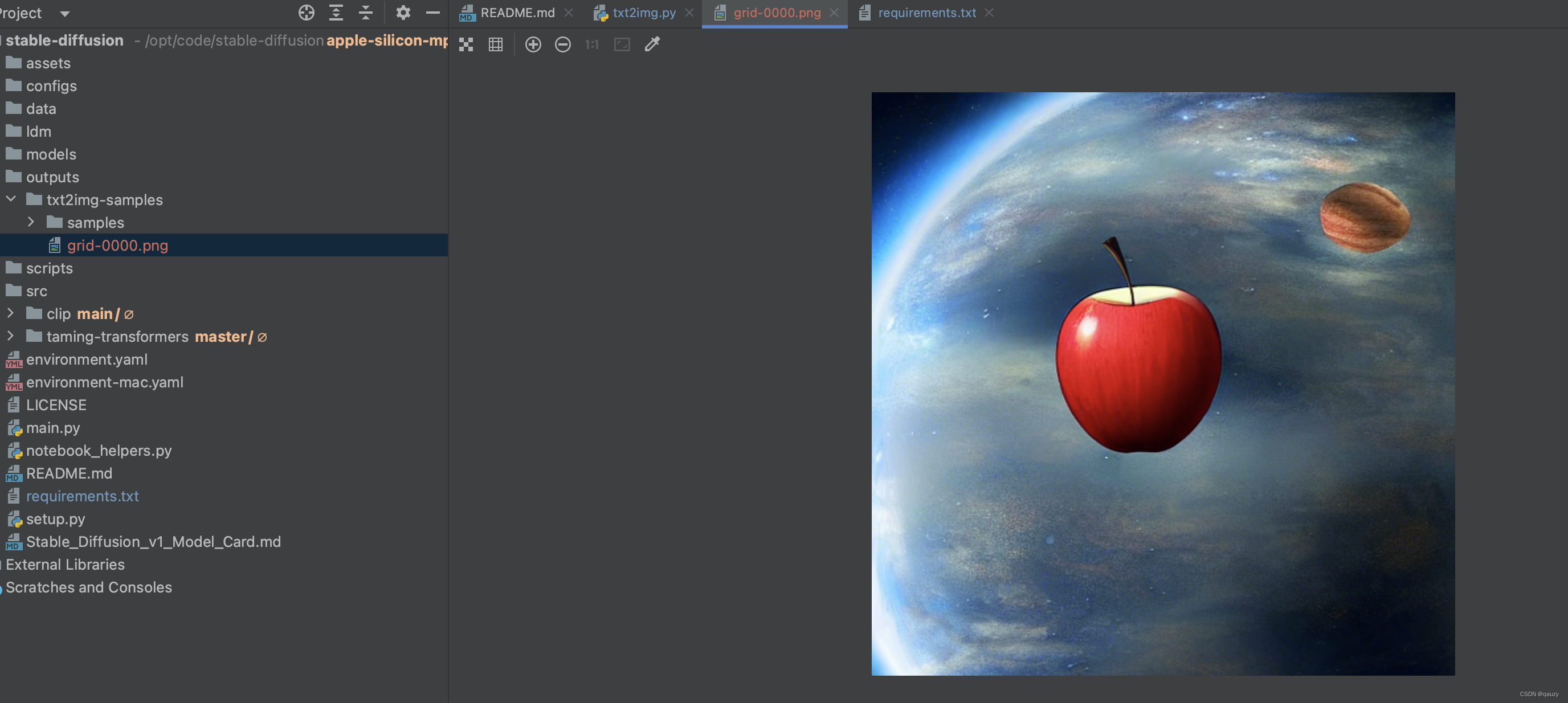 苹果M1芯片上运行Stable Diffusion(文字作画)_stable diffusion怎么调用m1芯片-CSDN博客