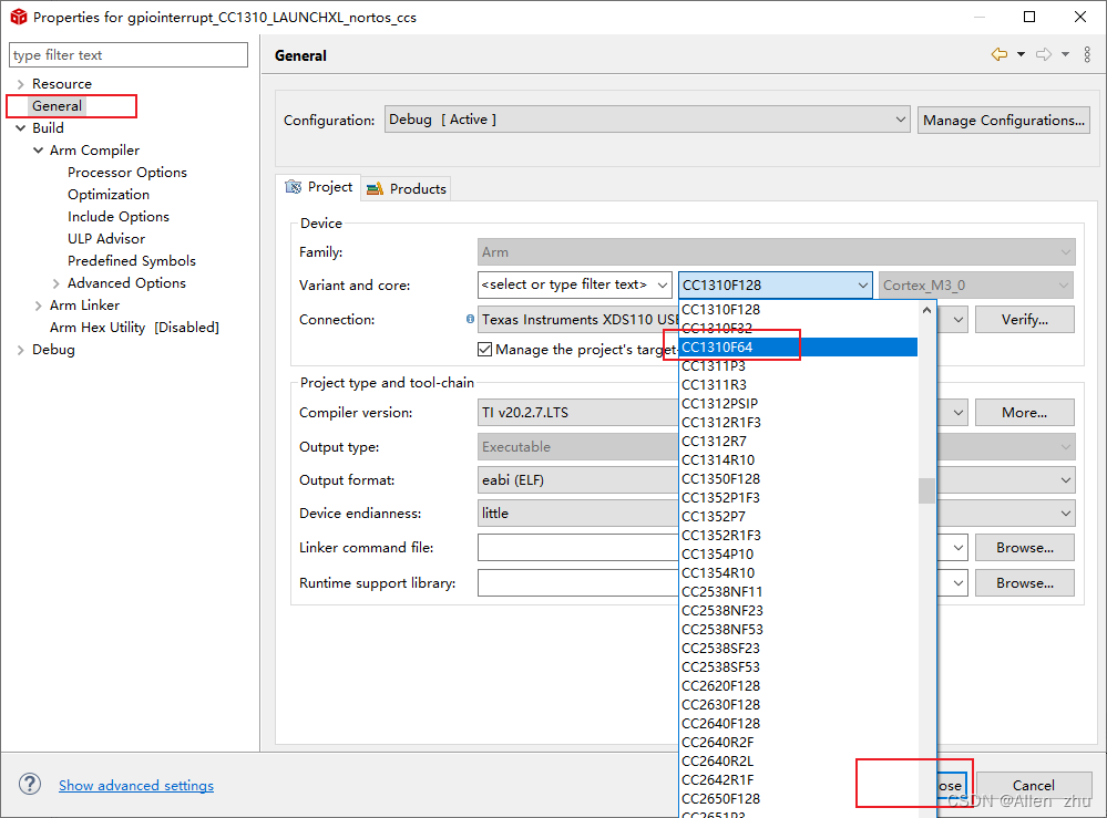 CC1310学习——点灯_cc1310开发教程-CSDN博客