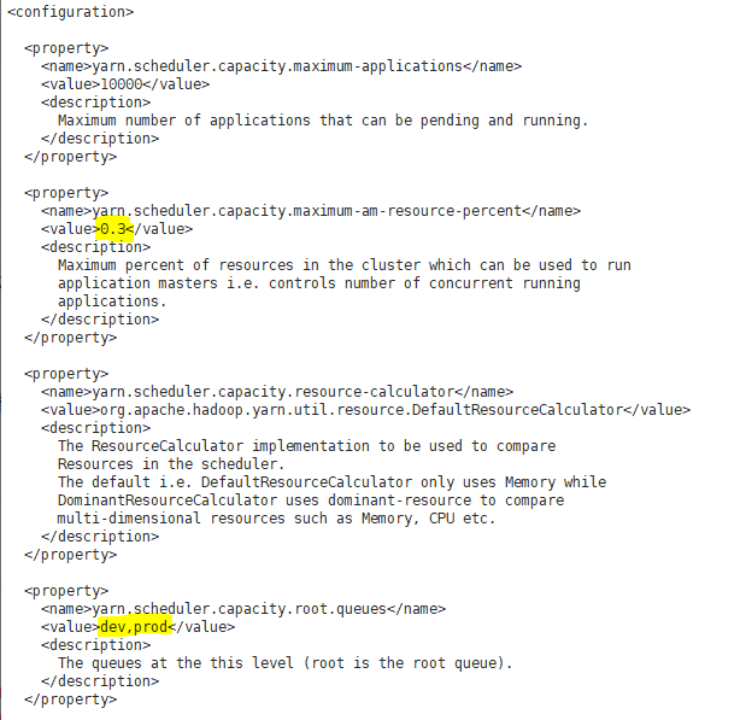 linux centos7 hadoop & yarn的调度模式以及参数配置 Yarn的资源调度器默认CapacityScheduler默认只有一个root.default队列 调整Yarn ...