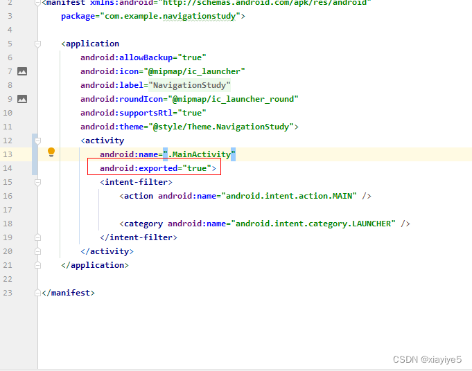 Manifest merger failed : Apps targeting Android 12 and higher are required to specify an ...