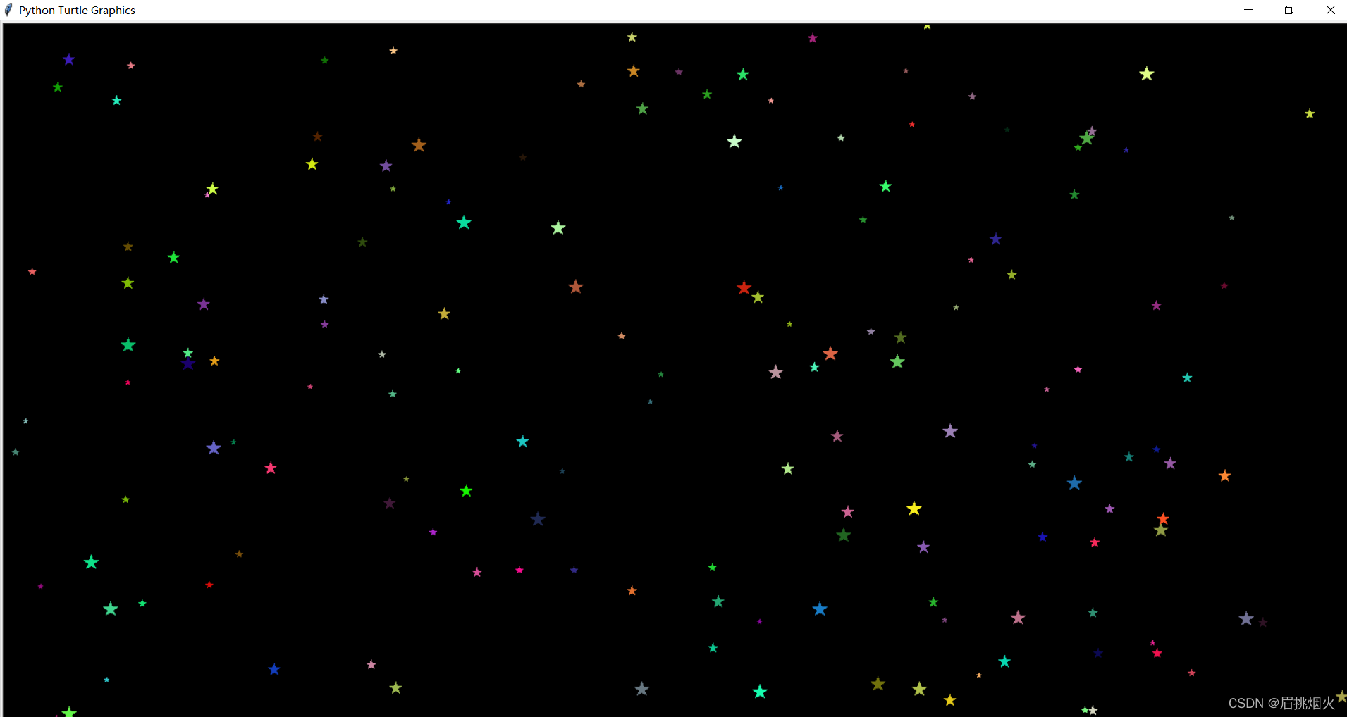 Python 漫天星星turtle And Randomrandom满天星python Csdn博客