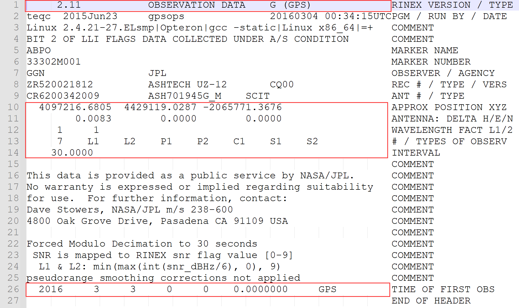RINEX观测值文件读取（O文件）_gpso文件读取数据-CSDN博客
