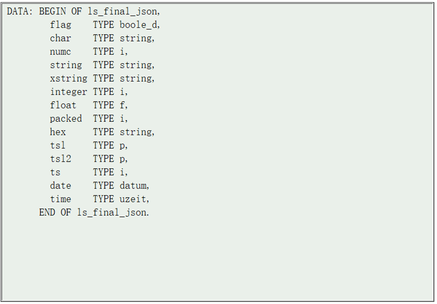 json转换为abap数据对象并输出数据声明_json 在线转abap-CSDN博客