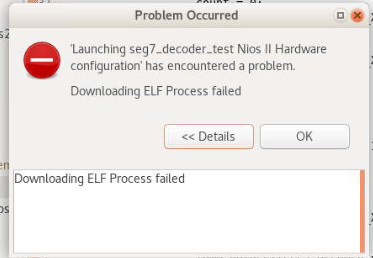 What should I do if the Nios II project cannot download the elf file ...