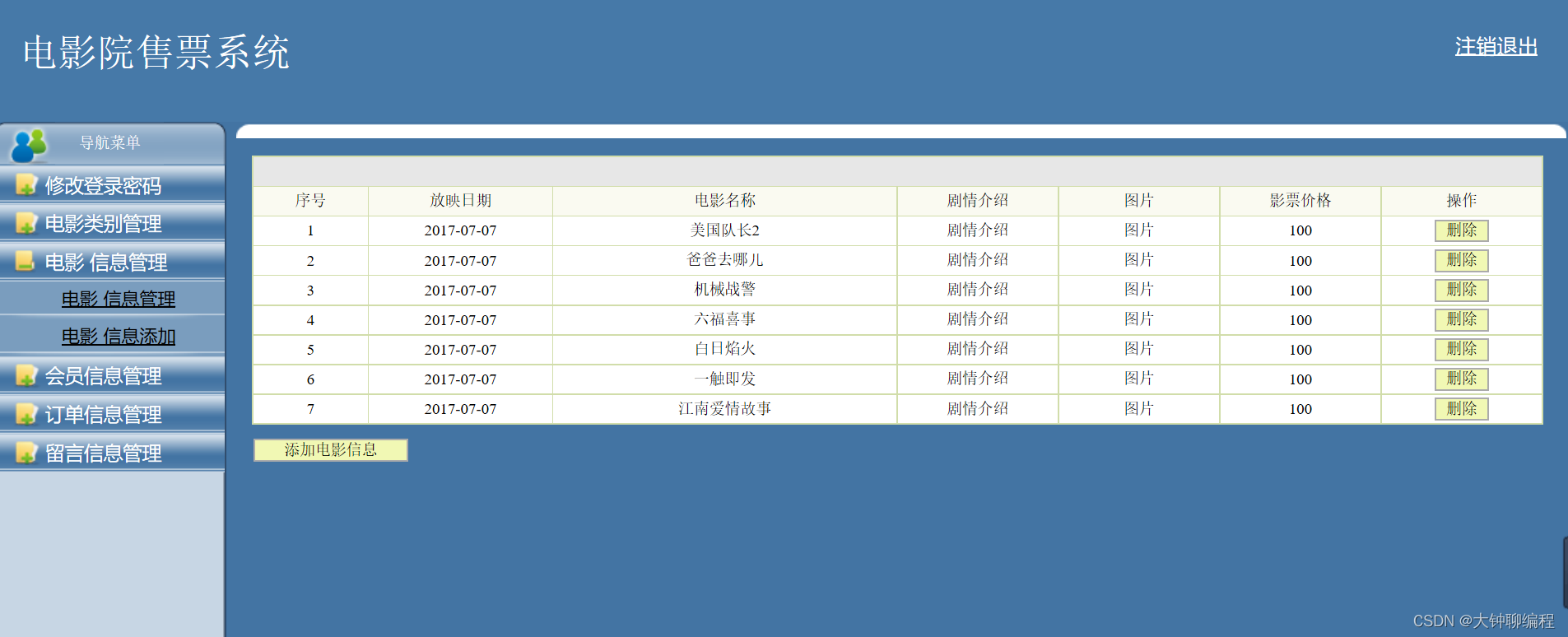 计算机毕业设计系列基于javaweb的电影院售票系统基于web的电影票订票系统的设计 Csdn博客 6823
