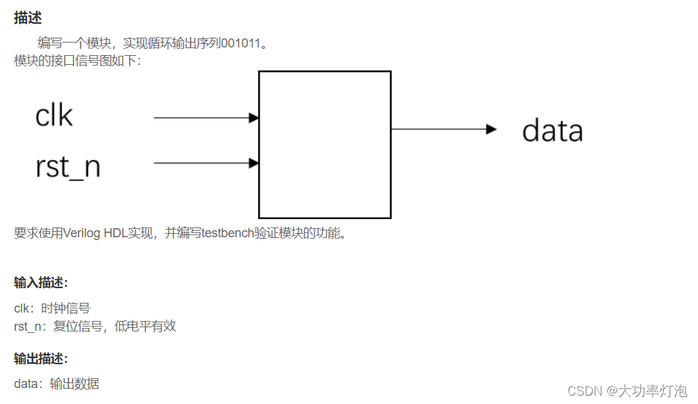 Verilog刷题:lfsr 产生特定序列lsfr随机数 Csdn博客