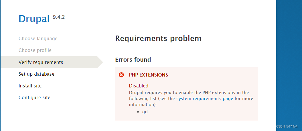 安装drupal9报错_disabled drupal requires you to enable the php ext-CSDN博客