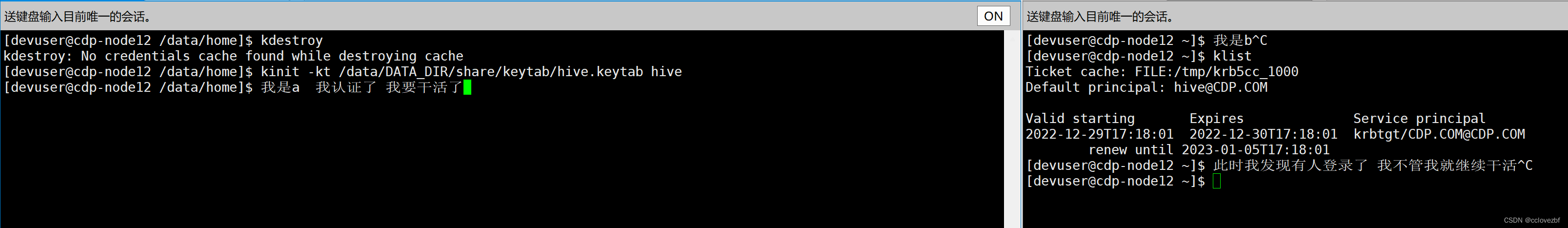 kinit: Failed to store credentials: Internal credentials cache error (filename: /tmp/krb5cc_1006 ...