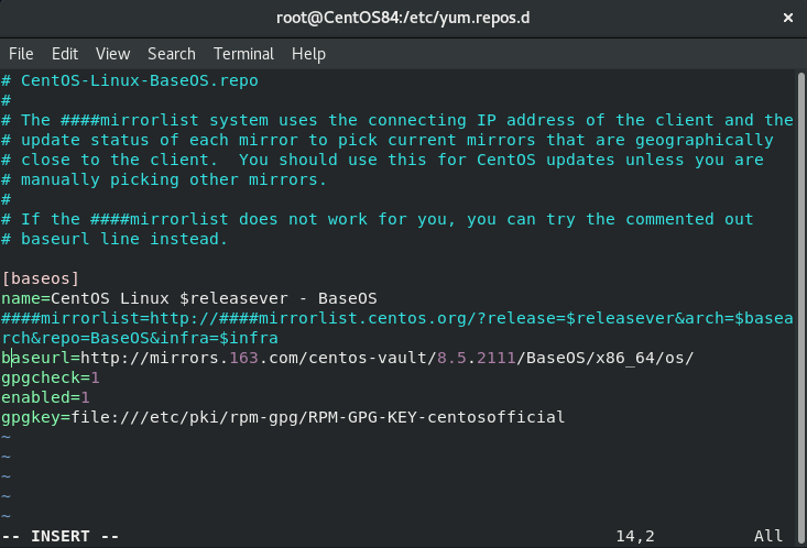 关于Centos8.4版本出现使用yum命令安装出现错误提示”could not retrieve mirrorlist http://mirrorlist.centos.or...的问题 ...