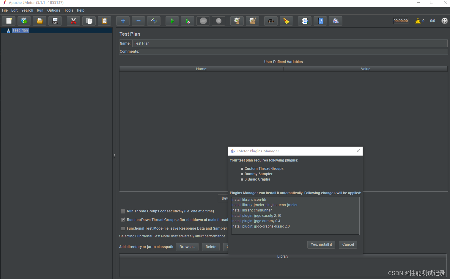 Jmeter5.1.1版本导入外部脚本时报异常Cause: CannotResolveClassException: kg.apc.jmeter.samplers.DummySampler ...