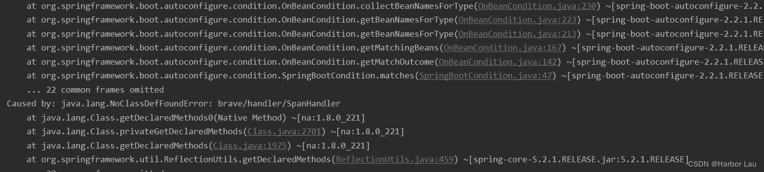 Caused by: java.lang.ClassNotFoundException: brave.handler.SpanHandler,Caused by: java.lang ...