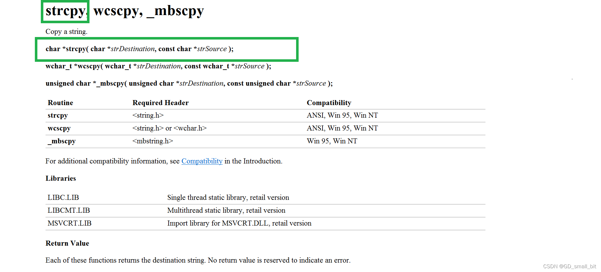 strlen、strcpy、strcat、strcmp函数的使用说明和模拟实现_c语言返回的是无符号的函数-CSDN博客
