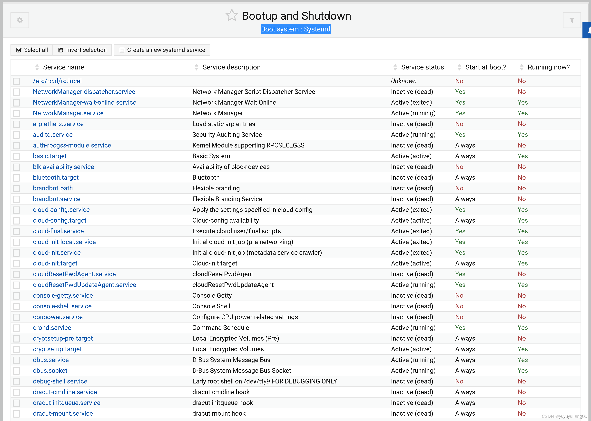 Webmin -- Bootup and Shutdown模块_bootup模块-CSDN博客