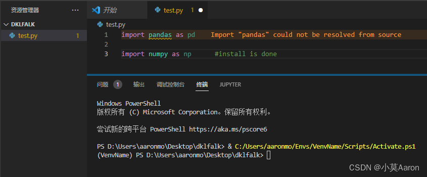 Win10 Vscode运行python3虚拟环境记录 Vscode Python Venv 小莫aaron的博客 Csdn博客