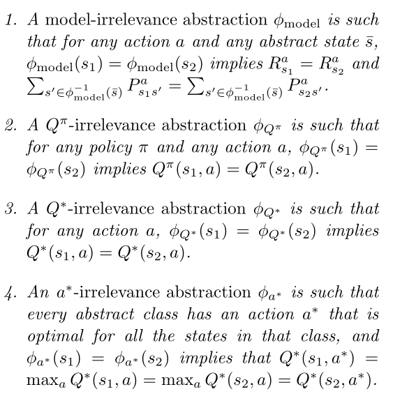 State Abstaction:面向MDP的统一状态抽象理论_state abstraction-CSDN博客