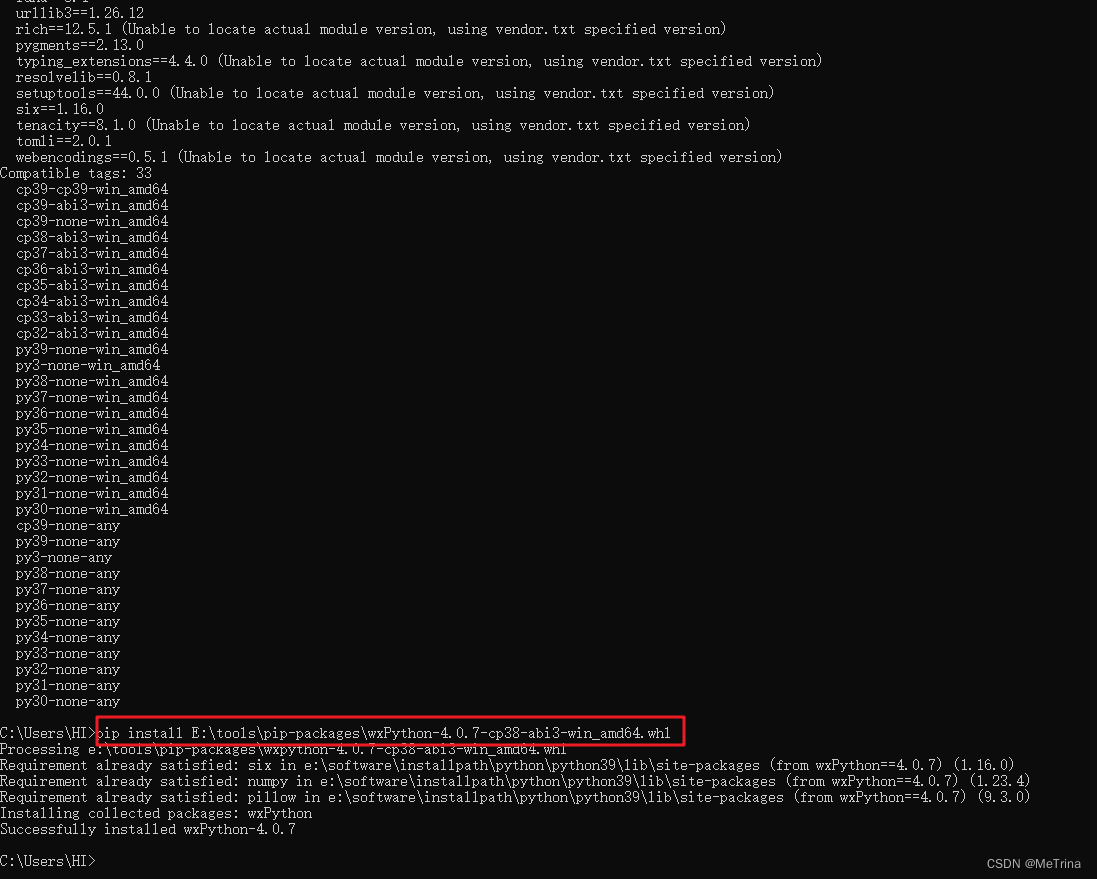 安装wxpython，提示：...whl is not a supported wheel on this platform_wxpython whl-CSDN博客