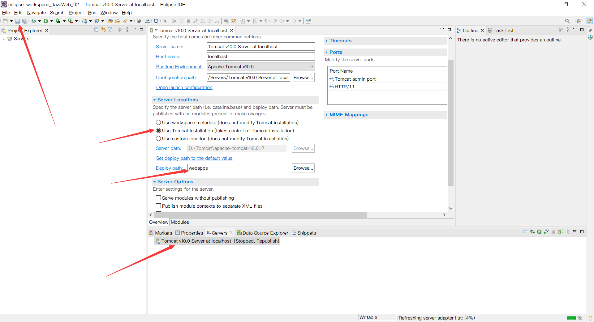 2022版eclipse整合Tomcat10_eclipse tomcat10-CSDN博客