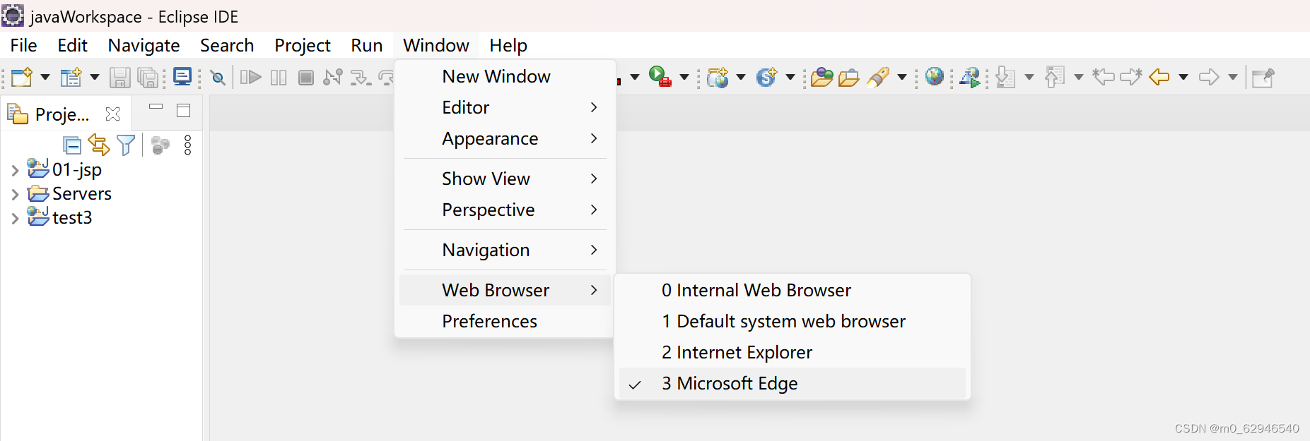 修改jsp默认浏览器_eclipse如何更改打开jsp文件的浏览器-CSDN博客