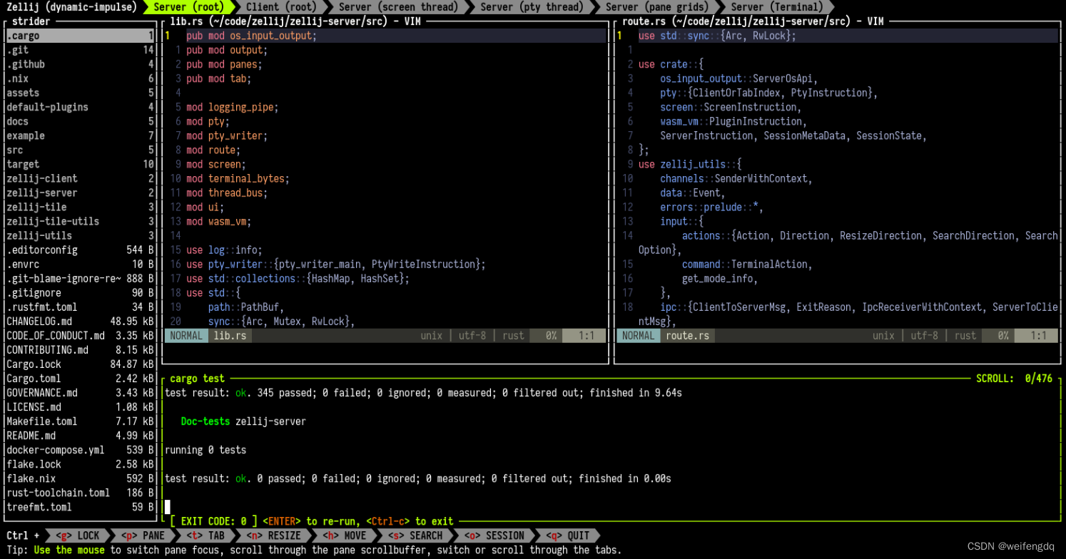 终端复用器 tmux 和 zellij-CSDN博客