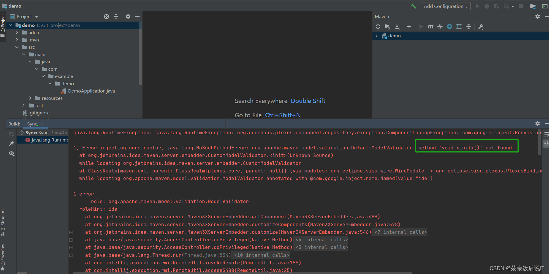 新建springboot项目时，报错method ‘void ＜init＞()‘ not found解决办法_org.yaml.snakeyaml.constructor ...