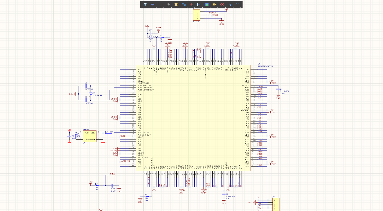 STM32F7系列最小系统原理图_stm32f723iek6的原理图-CSDN博客