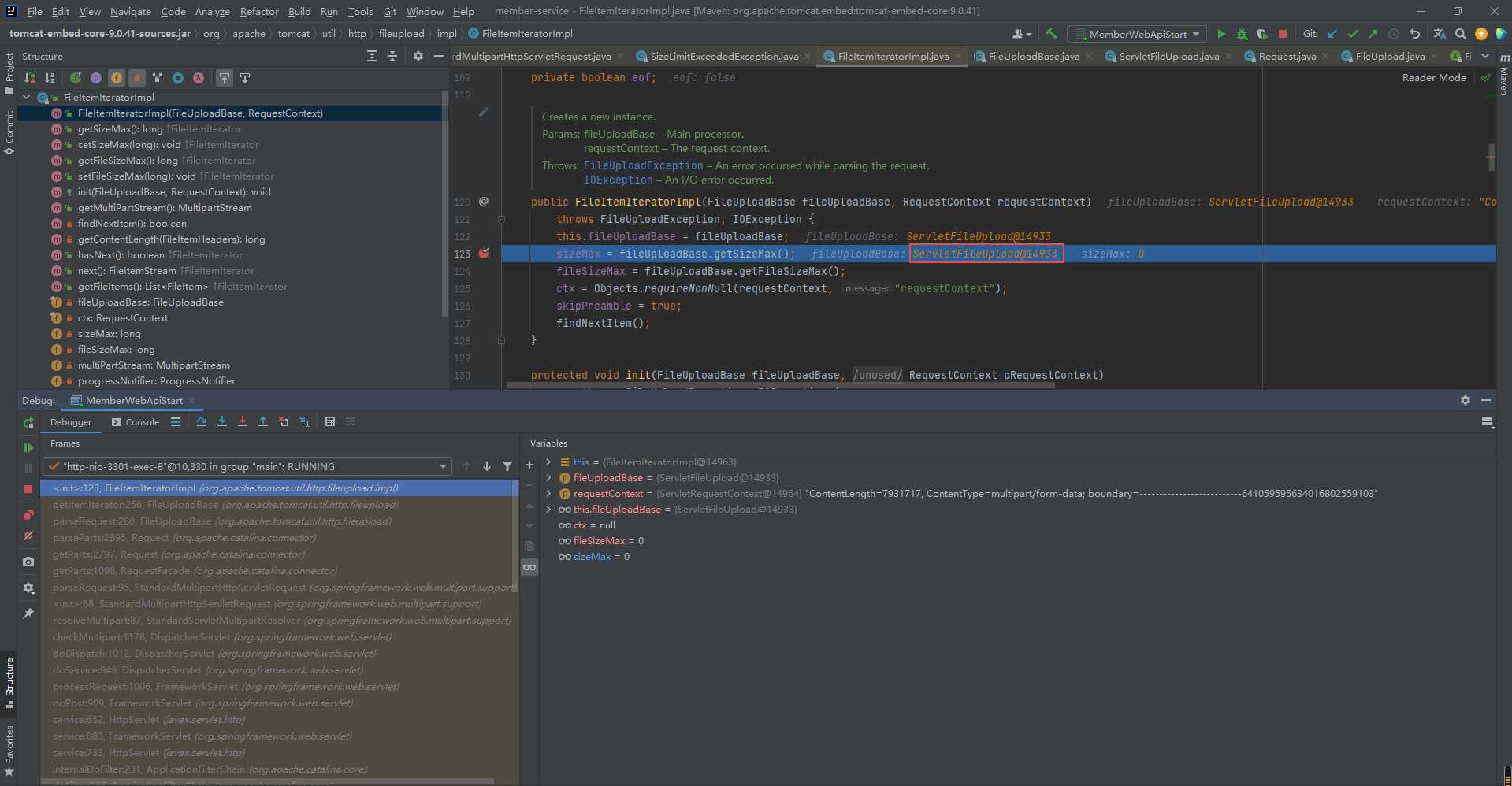 解决报错：the request was rejected because its size (7931717) exceeds the configured maximum (1048576 ...