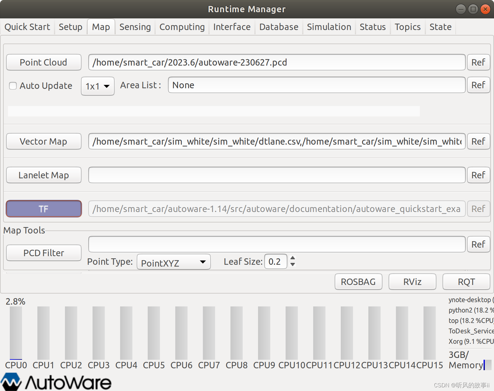 Ubuntu18.04 autoware与云乐小车联合调试_autoware中map坐标系和world坐标系的关系-CSDN博客