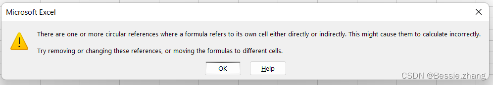 打开Excel弹出“There are one or more circular references where a formula.....“-CSDN博客