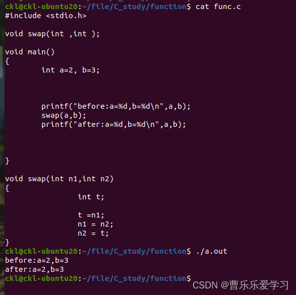 函数(基本：参数，返回值）_若有如下函数定义,则对应正确的函数原型声明是: void fun(int a, int b) { r-CSDN博客