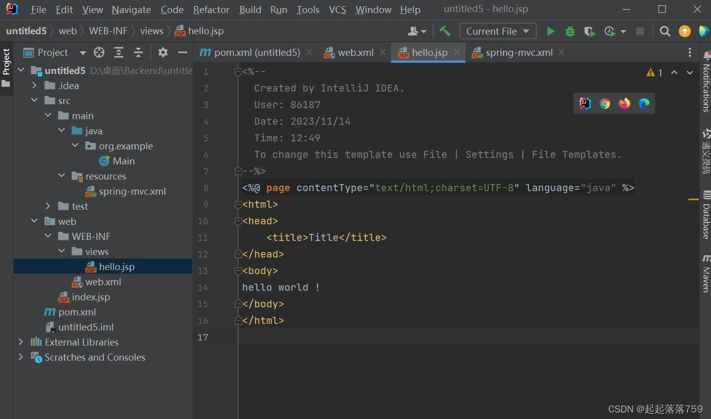 SpringMVC项目搭建（IDEA）_idea2024创建springmvc-CSDN博客