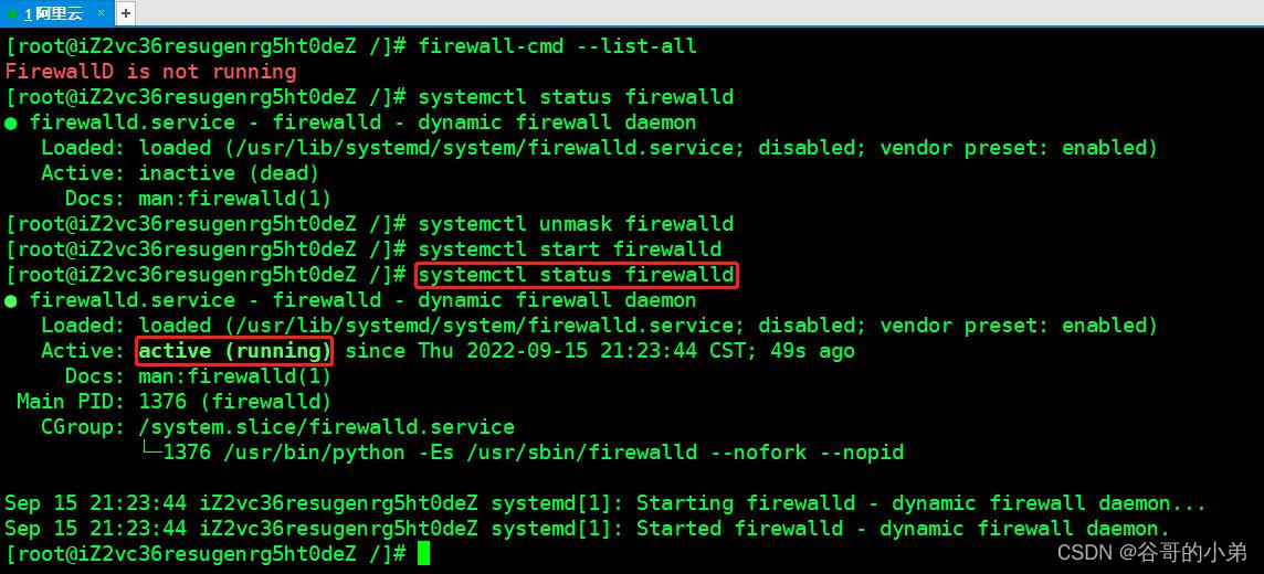阿里云服务器FirewallD is not running_阿里云 firewalld is not running-CSDN博客