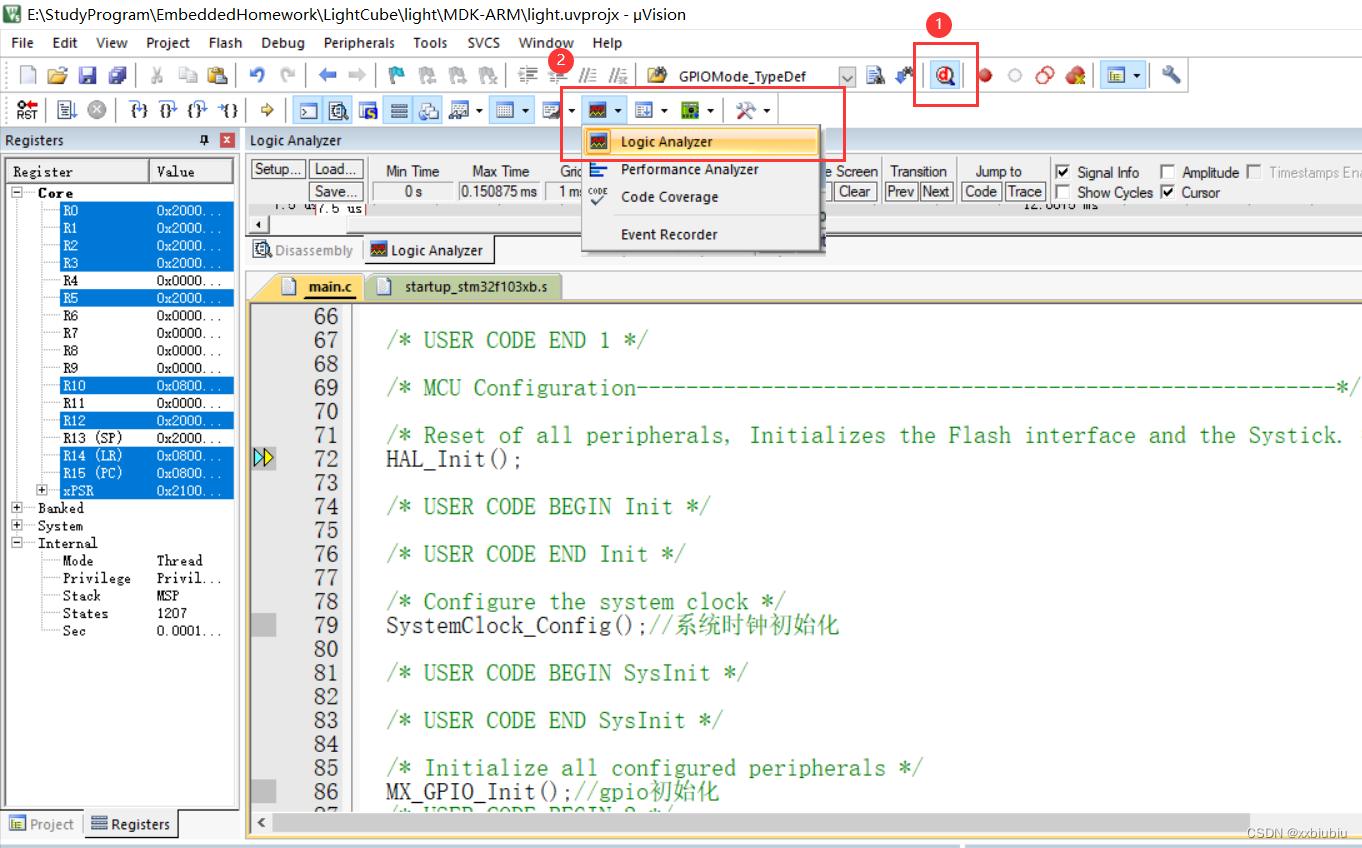 使用stm32点亮led Stm32点灯 Xxbiubiu的博客 Csdn博客
