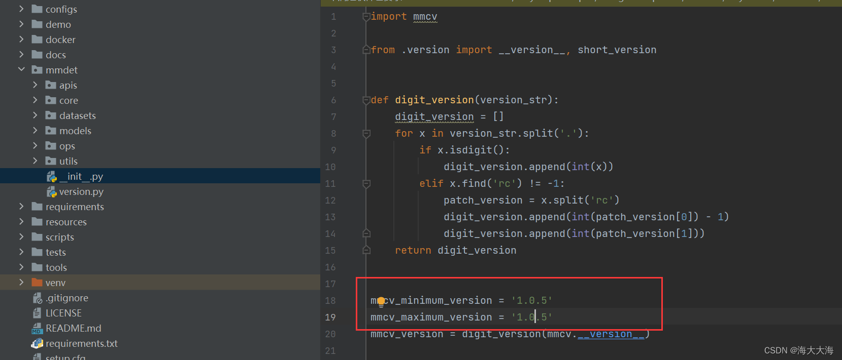 mmdet代码复现：安装指定版本的mmcv和mmdet以及版本匹配问题。_海大大海的博客-CSDN博客