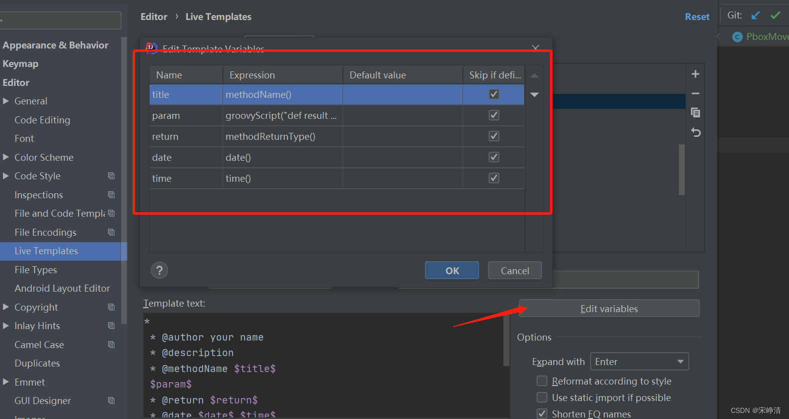 IDEA配置创建类注释模板和方法注释模板_idea 注释模板 @param 红色-CSDN博客