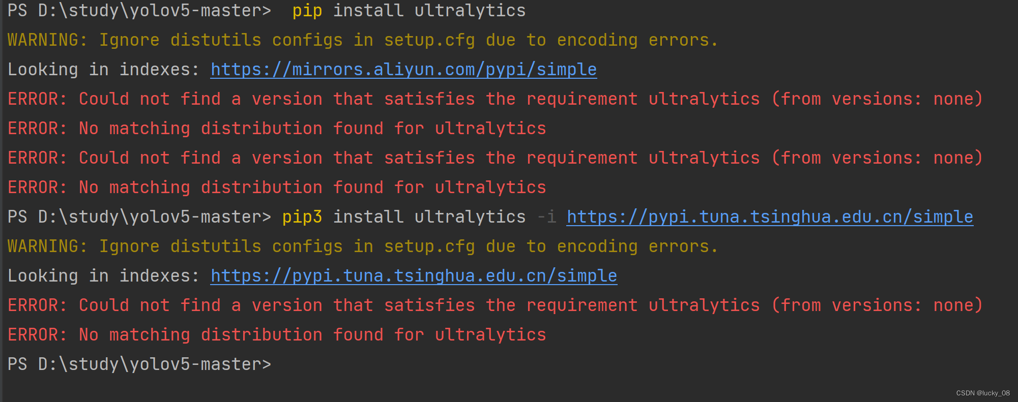 ERROR: Could not find a version that satisfies the requirement ...