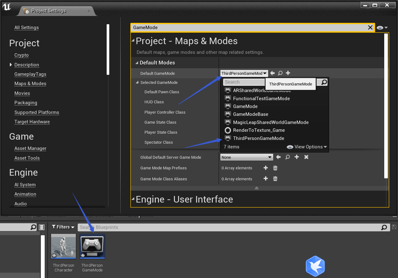unreal-教程-第五章：GameMode初识与摄像机放置_unreal game mode blueprint 禁止unreal ...