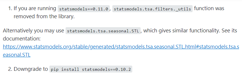 ImportError: cannot import name ‘_maybe_get_pandas_wrapper_freq‘ from ‘statsmodels.tsa.filters ...