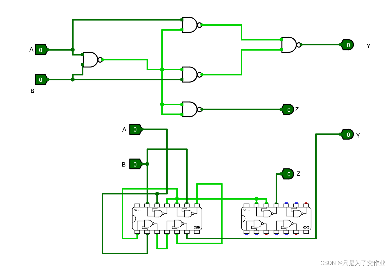 74LS00芯片与74LS20芯片的逻辑门电路分析-CSDN博客