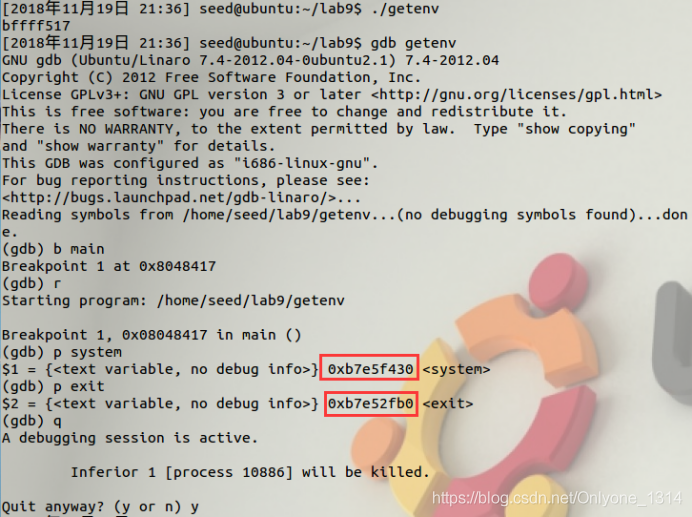 软件安全实验——lab9（缓冲区溢出：return-to-libc绕过非可执行堆栈）_return-to-libc示例-CSDN博客
