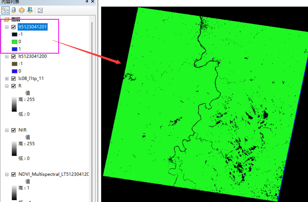 ArcGIS计算NDVI为什么只有1和-1及0值_ndvi值怎么设置成0到1-CSDN博客