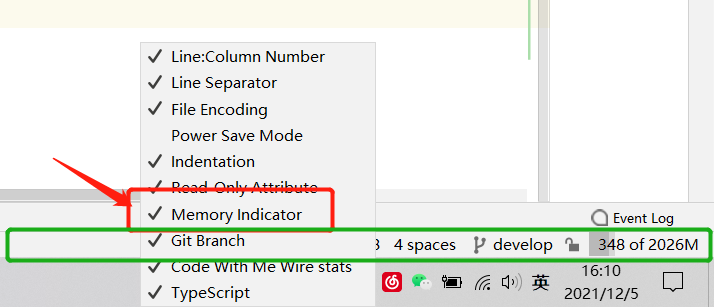 IDEA2021.2右下角显示使用内存情况_idea右下角显示内存-CSDN博客