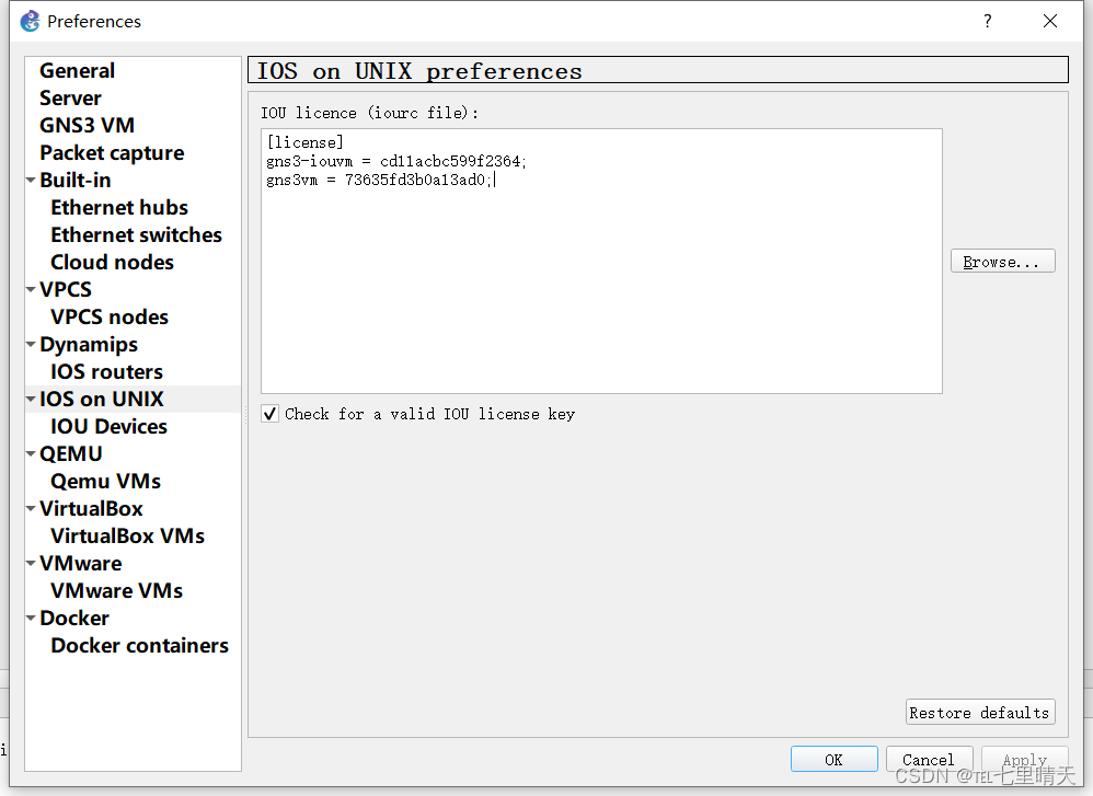 GNS3 IOU 提示没有License_iou license-CSDN博客